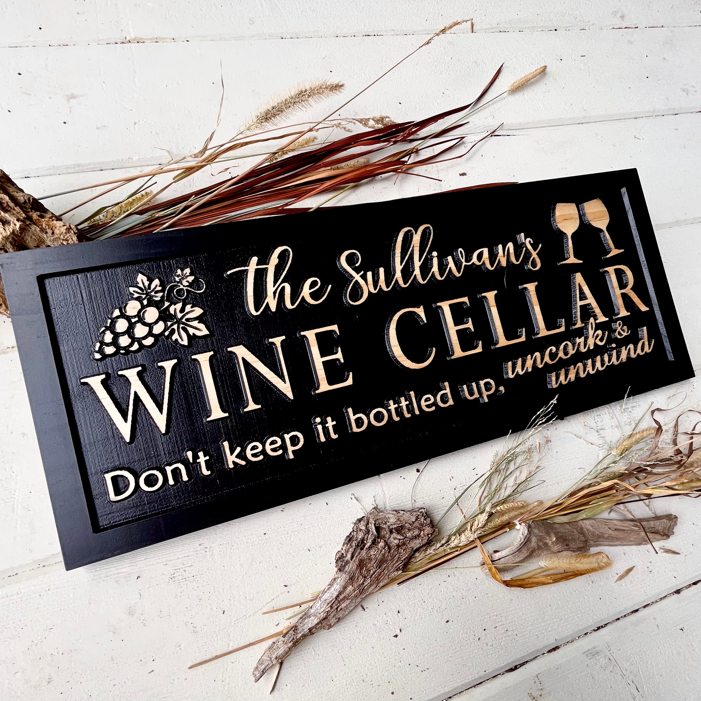 Wine Bar Cellar Sign Personalized Wine Decor Gift for Daughter ...