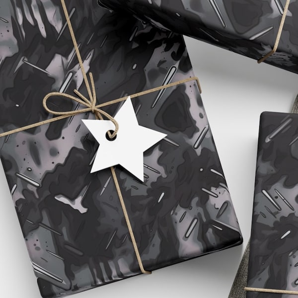 Gray and Black Wrapping Paper - Etsy