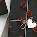 Romantic Red Rose Wrapping Paper Black Lace Design Feminine Gift Wrap ...