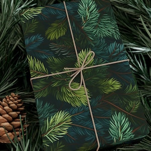 Colorado Spruce Tree Gift Wrapping Paper Evergreen Conifer Dark Green ...