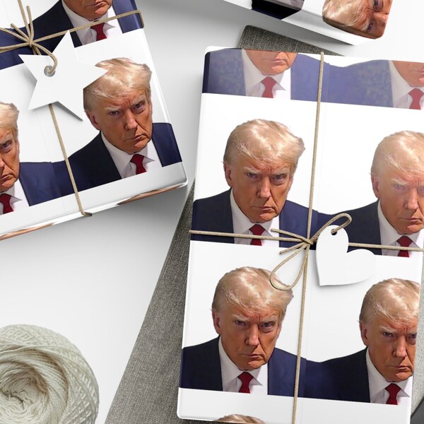 Trump Mugshot Gift Wrap - 60+ Gift Ideas for 2024
