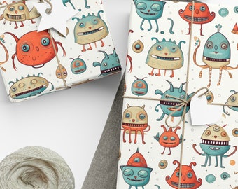 Alien Wrapping Paper, Custom Wrapping Paper, Sci Fi Wrapping Paper ...