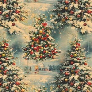 Vintage Christmas Wrapping Paper 1950s Holiday Gift Wrap Festive ...