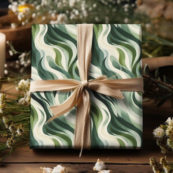 Green and White Wrapping Paper - Etsy