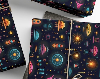 Alien Wrapping Paper, Custom Wrapping Paper, Sci Fi Wrapping Paper ...