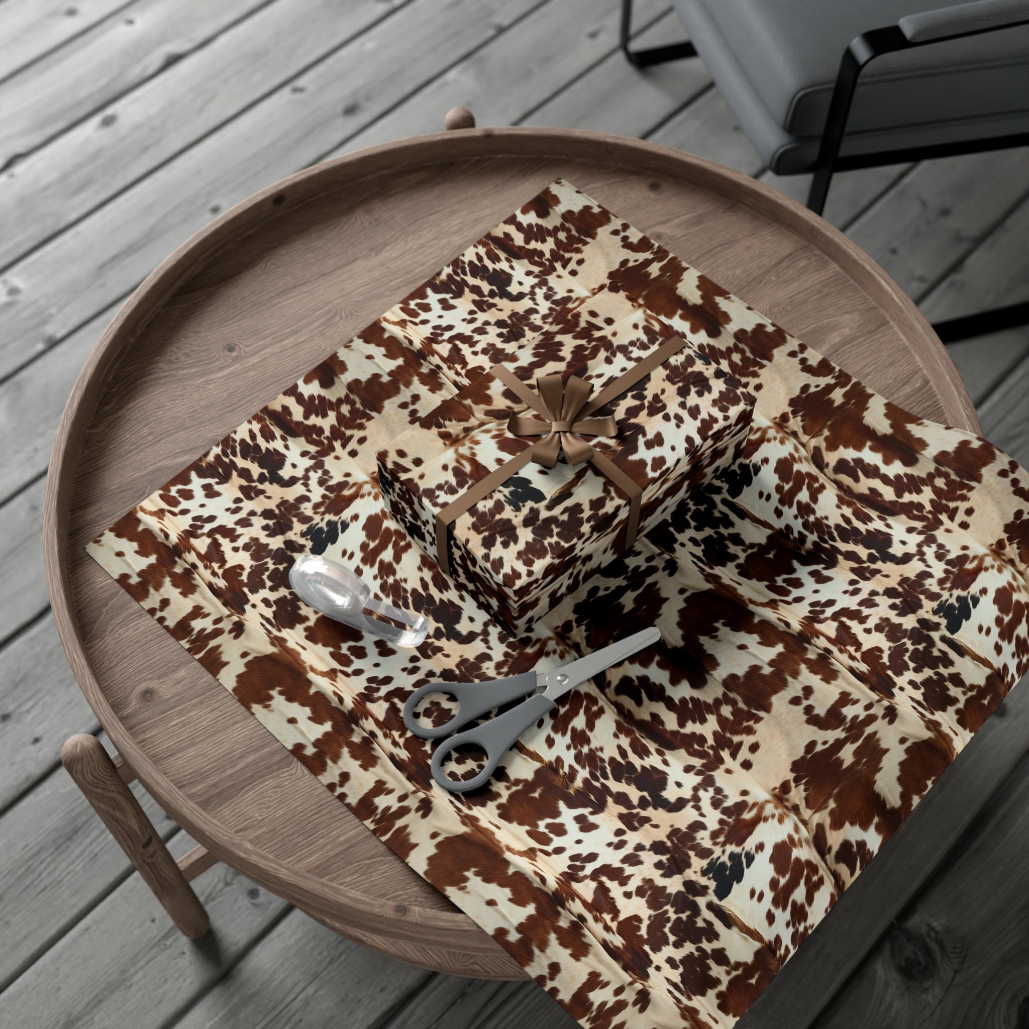 Cowhide Gift Wrap: Rancher Western Wrapping Paper, Cowboy Gift - Etsy