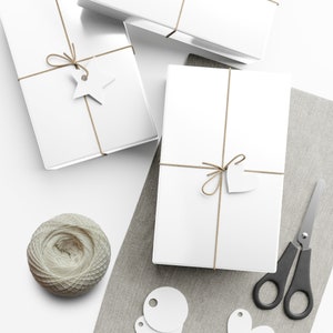 Solid Color White Gift Wrap Solid White Wrapping Paper Neutral Premium ...
