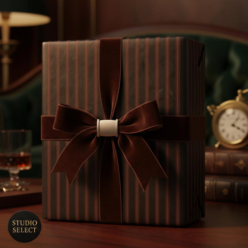 Black & Brown Stripe Gift Wrap: Elegant Modern Wrapping Paper - Etsy