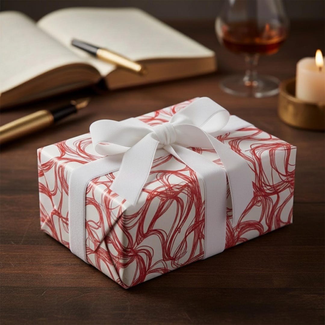 Red Abstract Swirls Wrapping Paper: Modern Artistic Gift Wrap Roll - Etsy