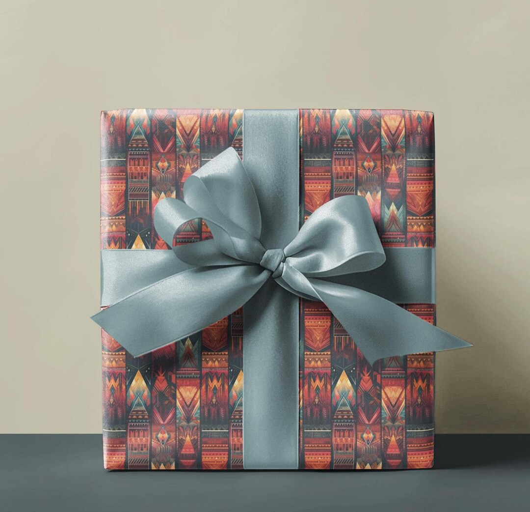 Tribal Pattern Gift Wrap Ethnic Wrapping Paper Geometric African Print ...