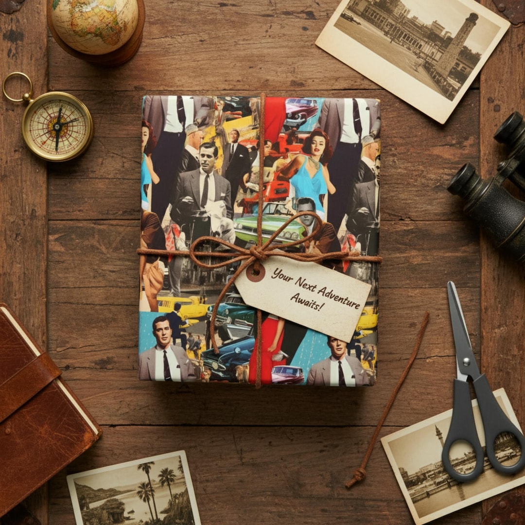 Vintage Hollywood Gift Wrapping Paper: Retro Movie Star, Magazine ...