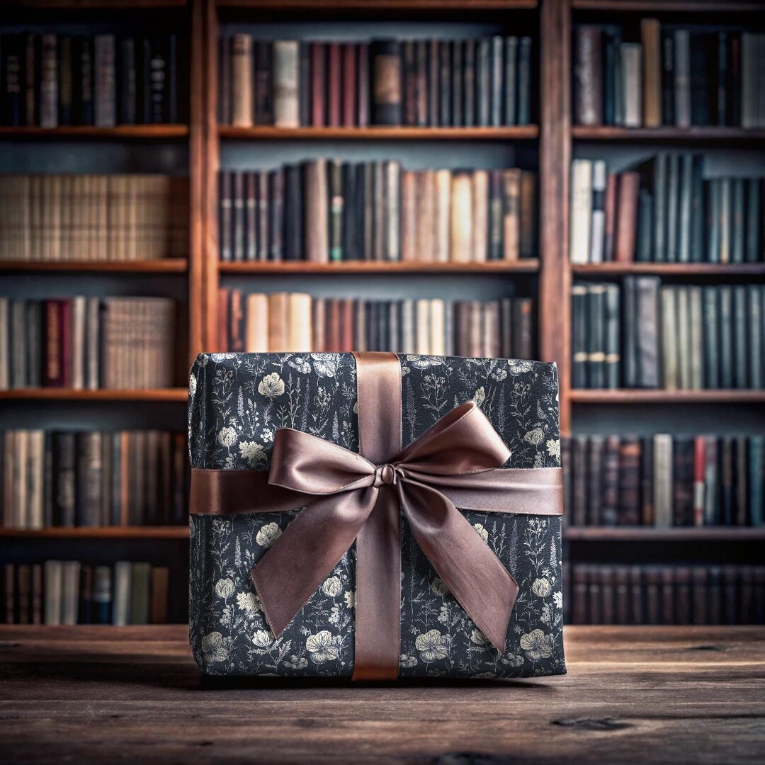 Navy Blue Wrapping Paper Formal Gift Wrap Blue Vintage Style Elegant ...