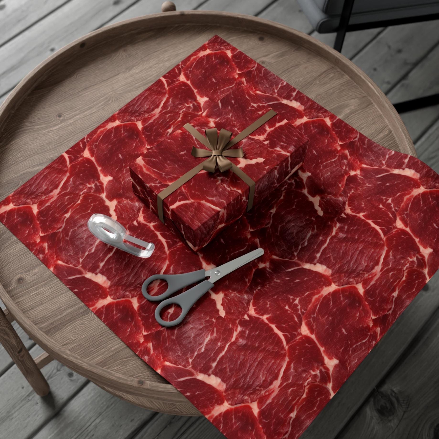 Red Meat Wrapping Paper: Protein Lover's Gift Wrap, Steak Paper for ...