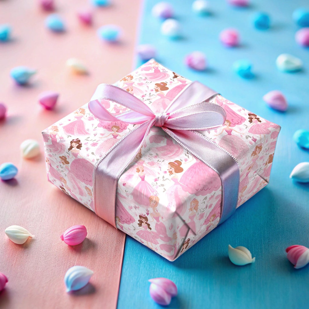 Pink Princess Wrapping Paper Fairytale Gift Wrap Princess Birthday ...