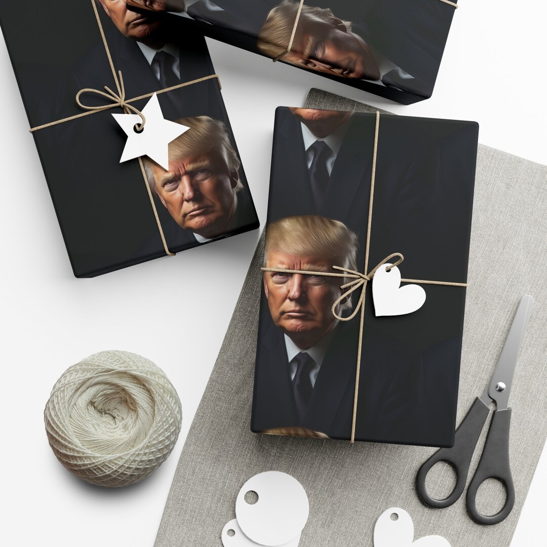 Donald Trump Wrapping Paper Funny Dark Background President Trump ...