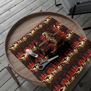 Cowboy Gift Wrap Night Sky Landscape Wrapping Paper Silhouetted Trees ...