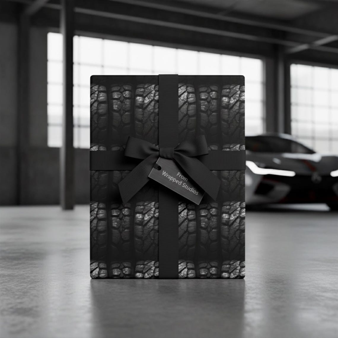 Black Tire Tread Wrapping Paper: Automotive Gift Wrap, Car Enthusiast ...