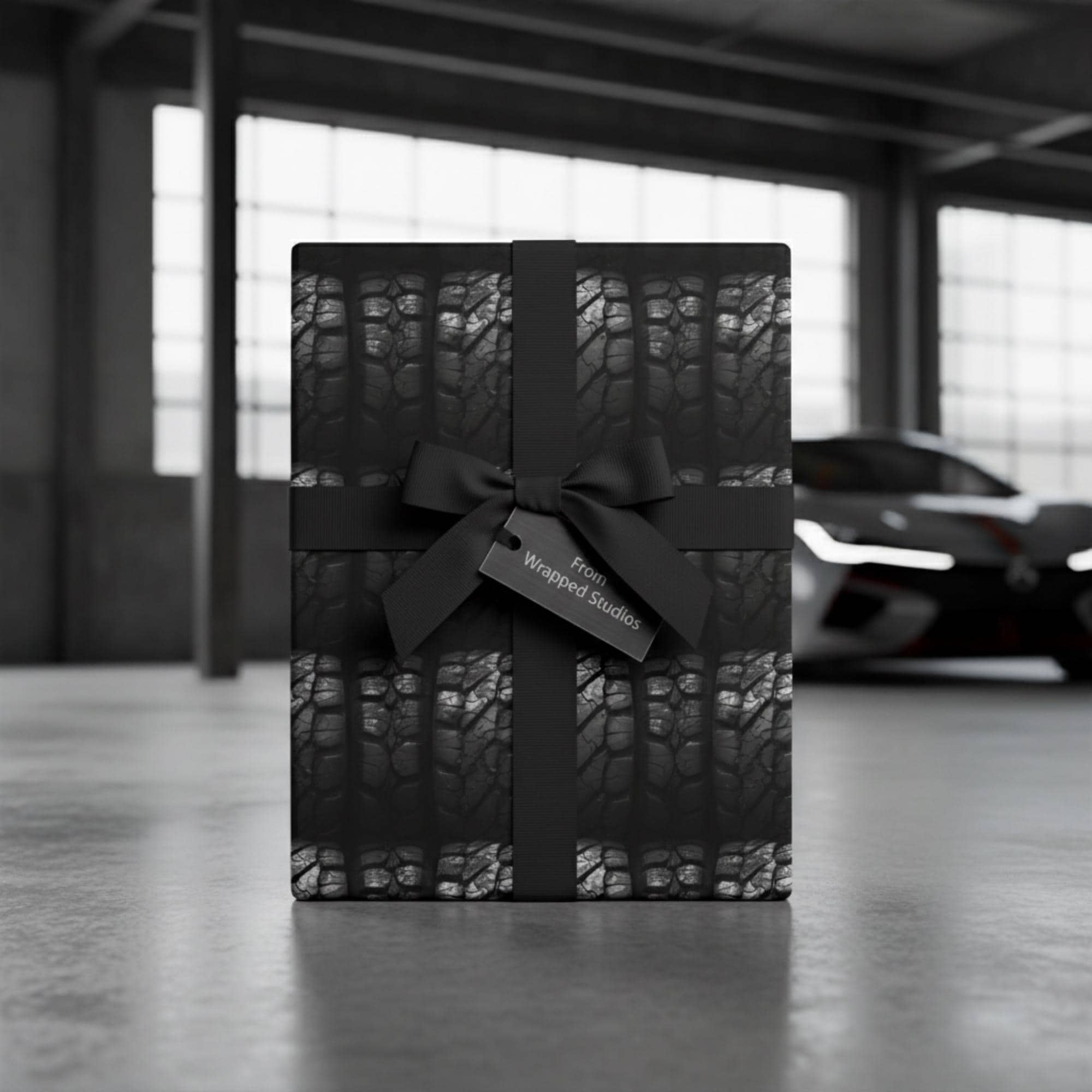 Black Tire Tread Wrapping Paper: Automotive Gift Wrap, Car Enthusiast ...