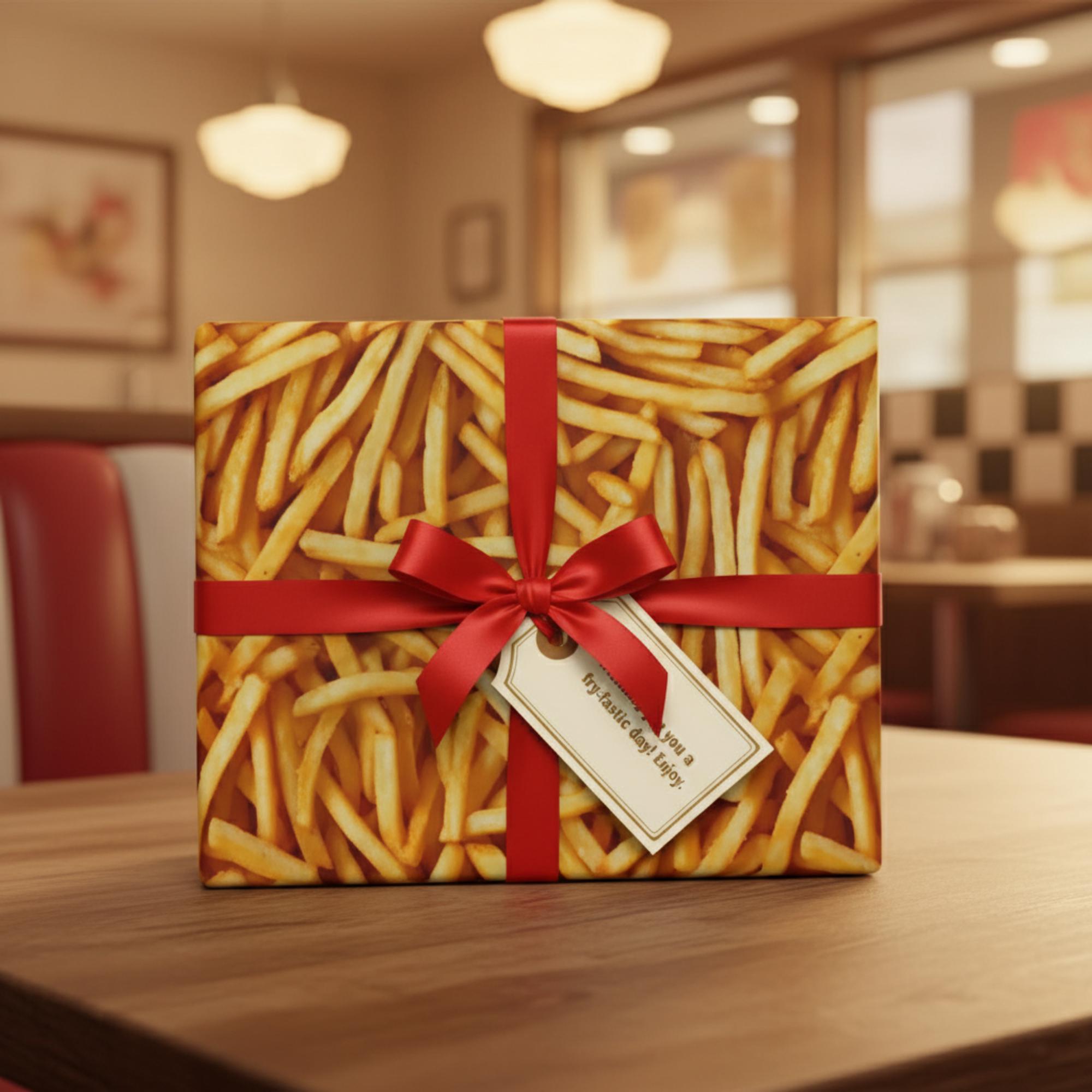 French Fry Wrapping Paper: Fun Foodie Gift Wrap - Etsy