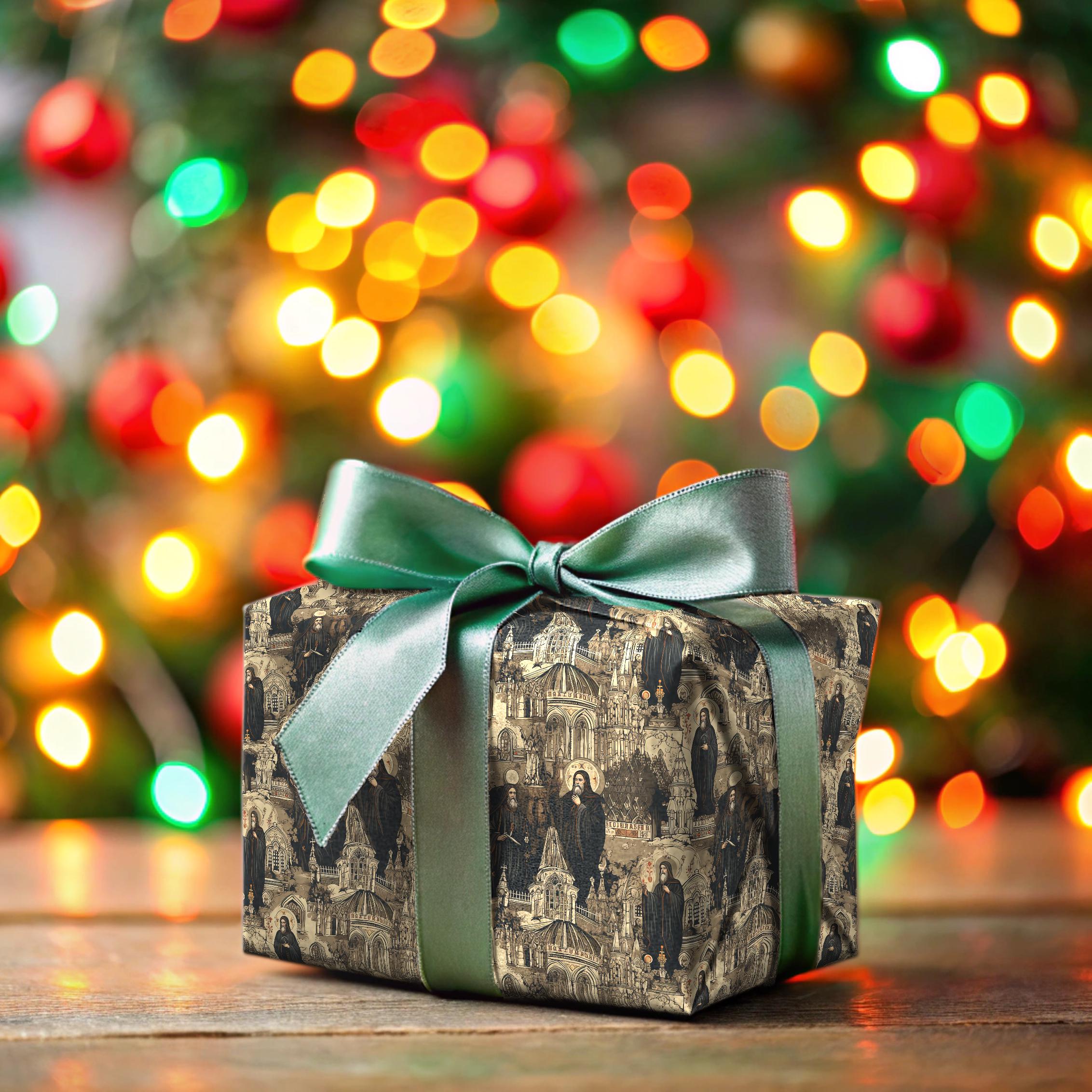 Catholic Wrapping Paper: Elegant Religious Gift Wrap, Orthodox Priest ...