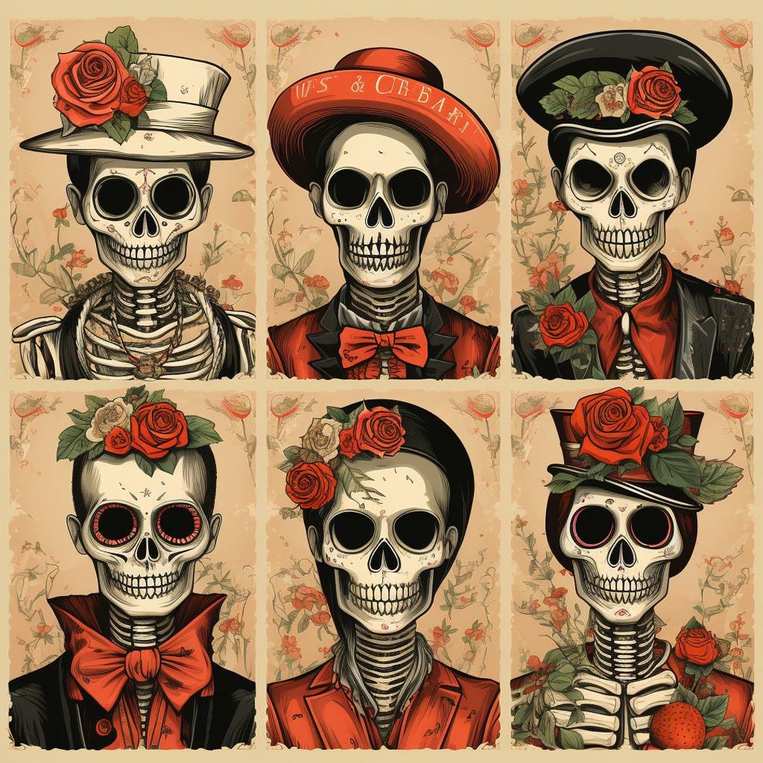 Vintage Skull Wrapping Paper Gothic Gift Wrap Rose Skeleton Paper ...