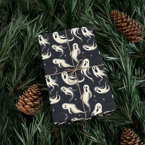 Ghostly Wrapping Paper Spooky Gift Wrap Frightening Party Paper ...