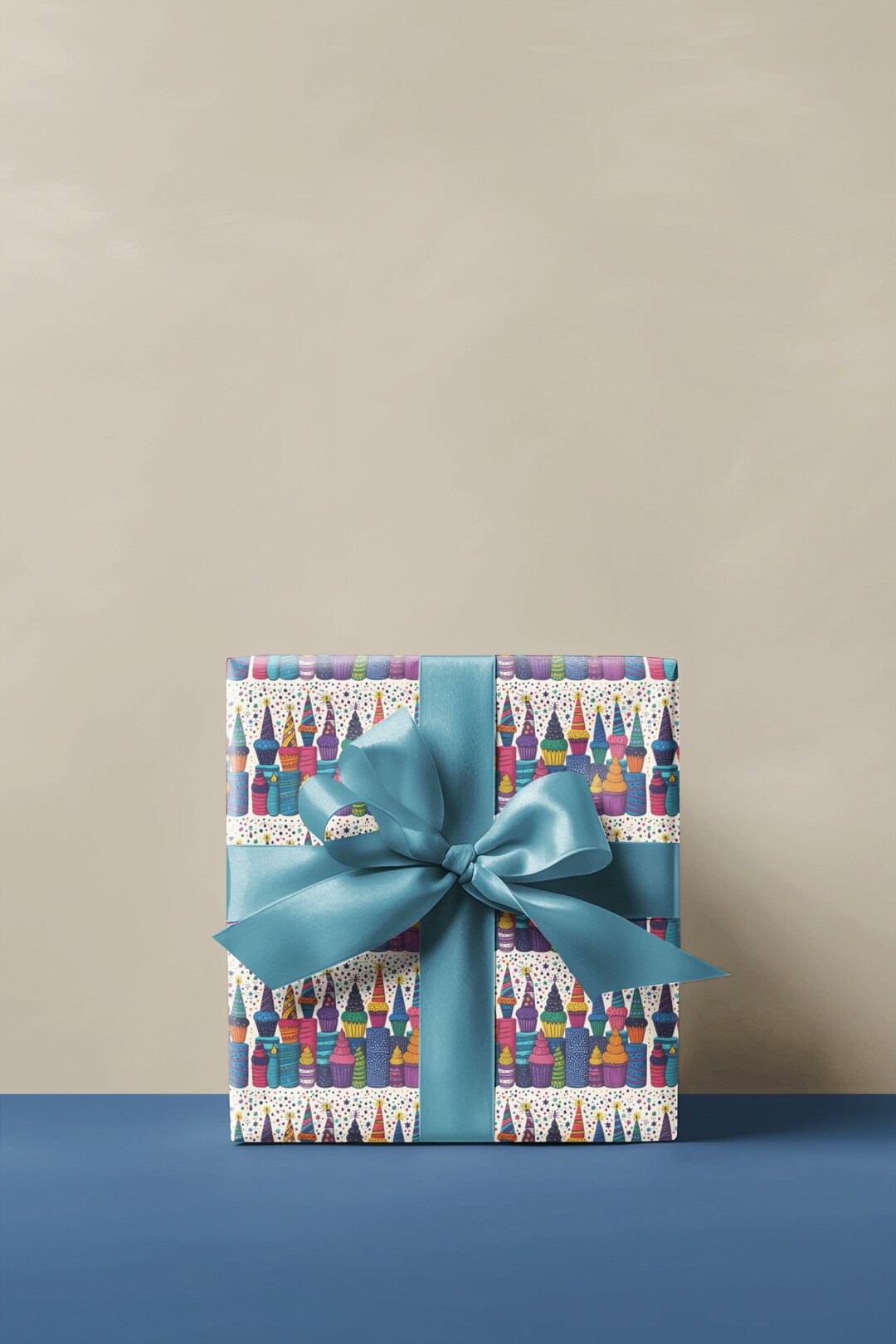 Colorful Birthday Cake Wrapping Paper Festive Gift Wrap Celebration ...