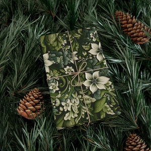 Green Wrapping Paper Vibrant Floral Gift Wrapping Paper Beautiful ...