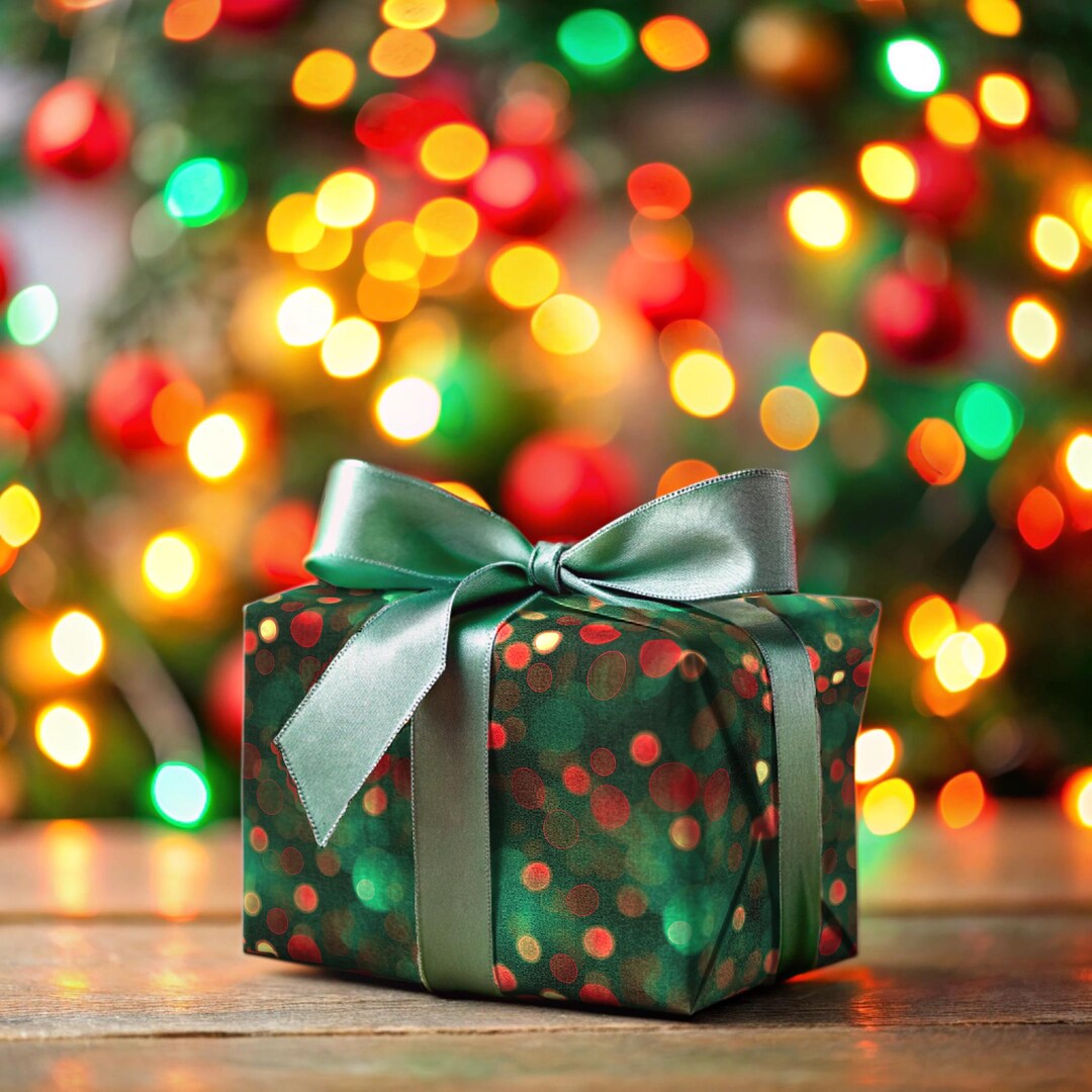 Christmas Wrapping Paper Holiday Photography Bokeh Festive Circle ...