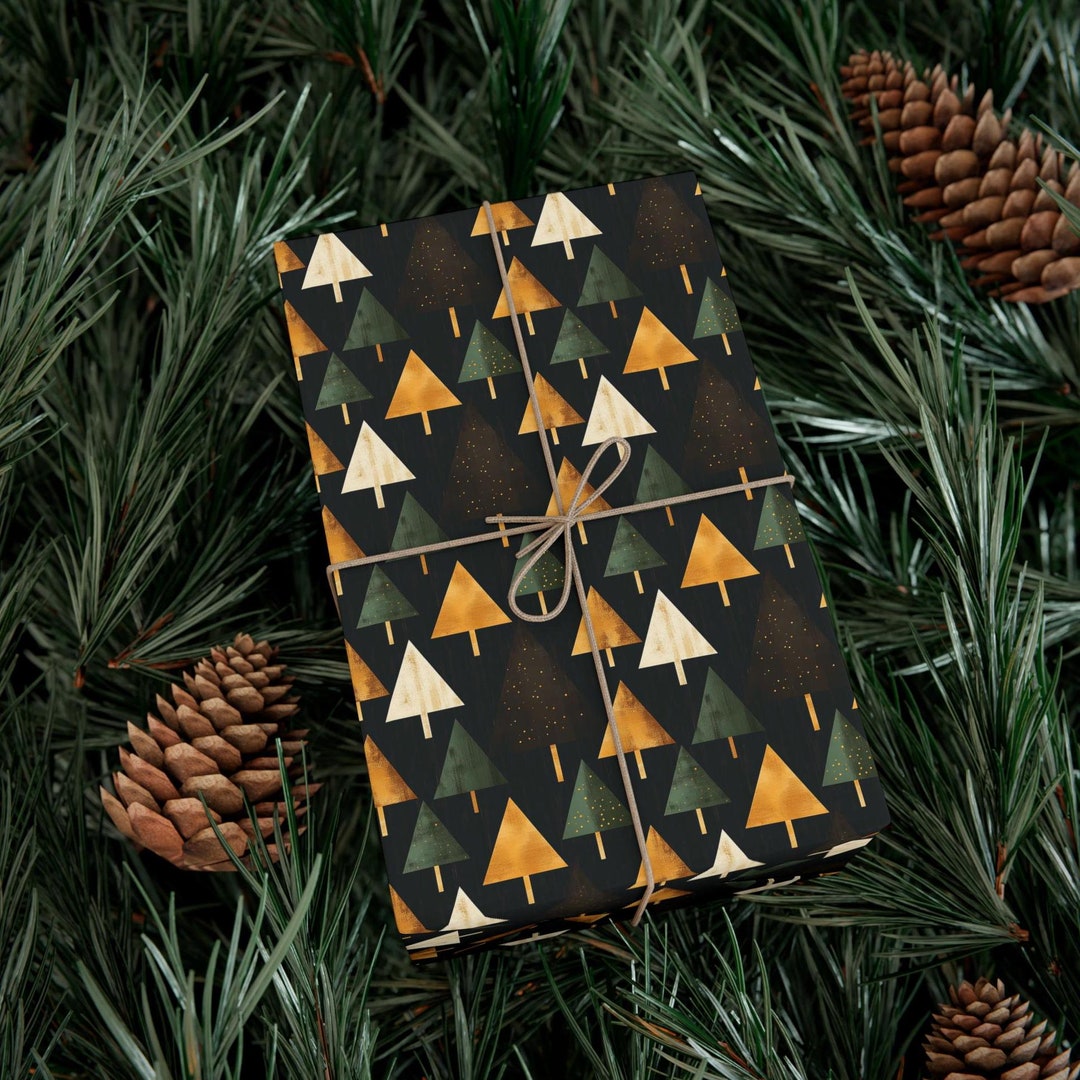 Rustic Brown Wrapping Paper Christmas Gift Wrap Holiday Paper Festive ...