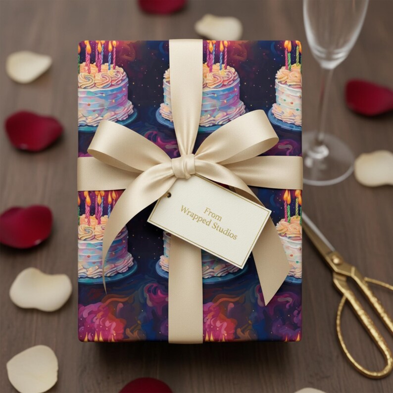 Birthday Cake Wrapping Paper: Colorful Celebration Gift Wrap - Etsy