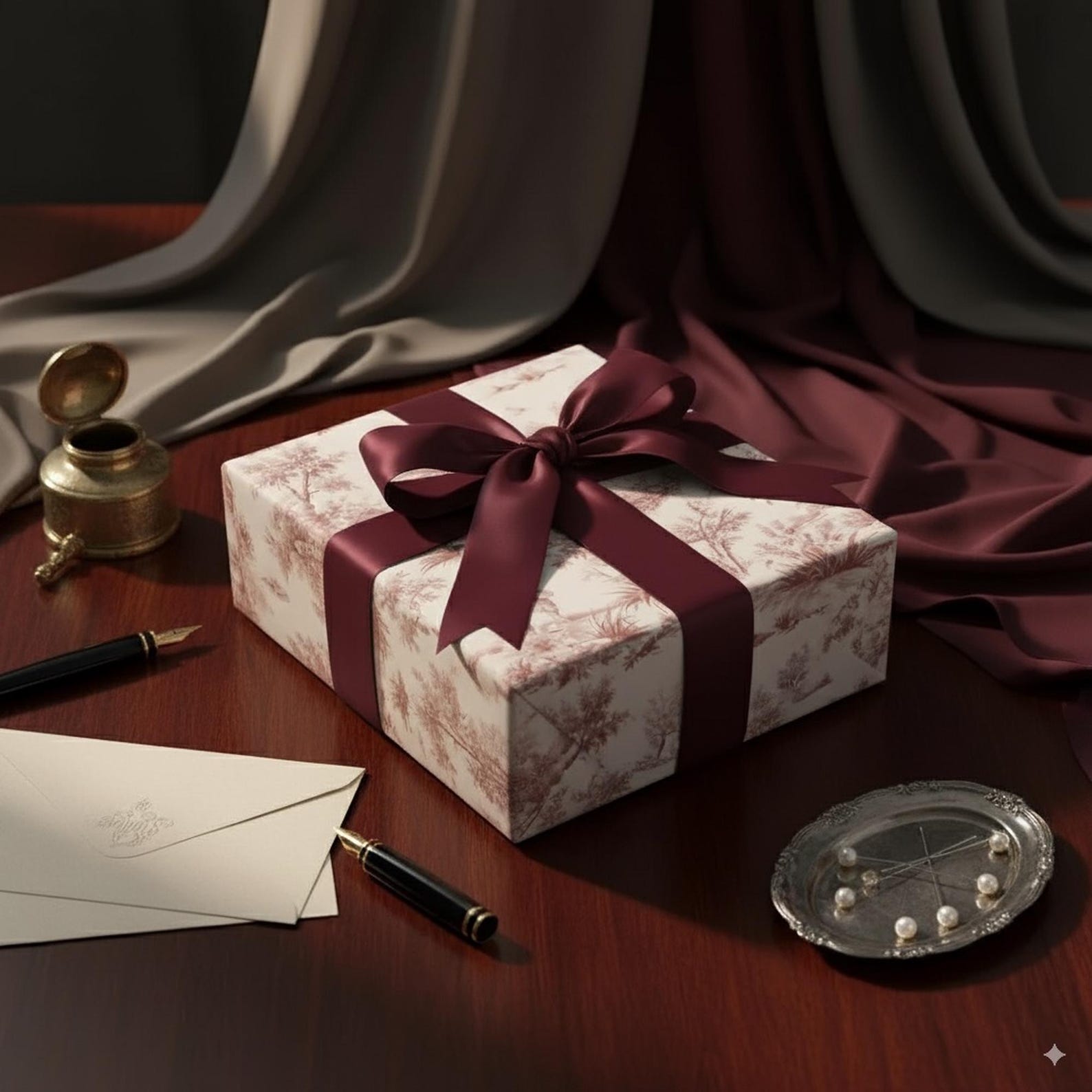 Pink Winter Toile Gift Wrap: Snowy Forest Chinoiserie Paper - Etsy