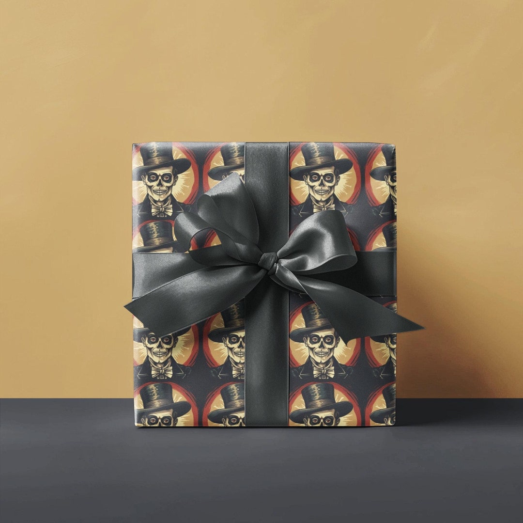 Voodoo Gift Wrap Vintage Skeleton Gentleman Wrapping Paper Gothic Gift ...