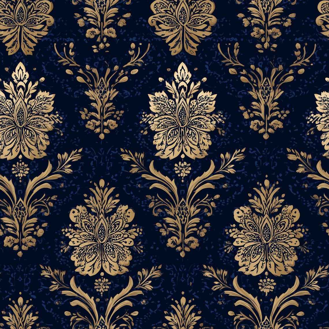Navy Blue Gold Damask Wrapping Paper, Elegant Gift Wrap for Holidays - Etsy