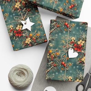1920s Vintage Christmas Wrapping Paper Holiday Gift Wrap Christmas Gift ...