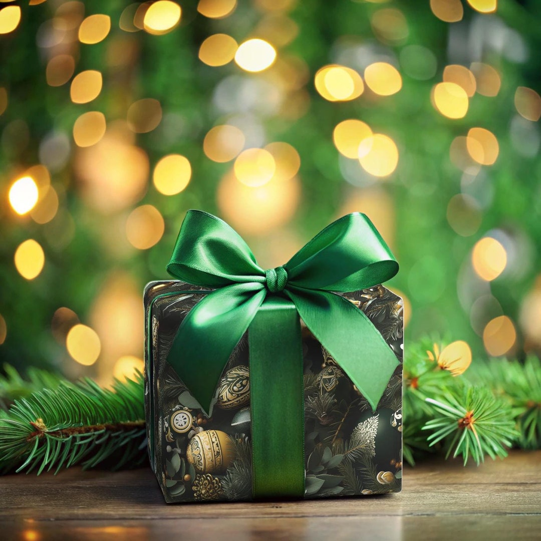 Green Bay Packers Christmas Wrapping Paper Green and Yellow Ornament ...