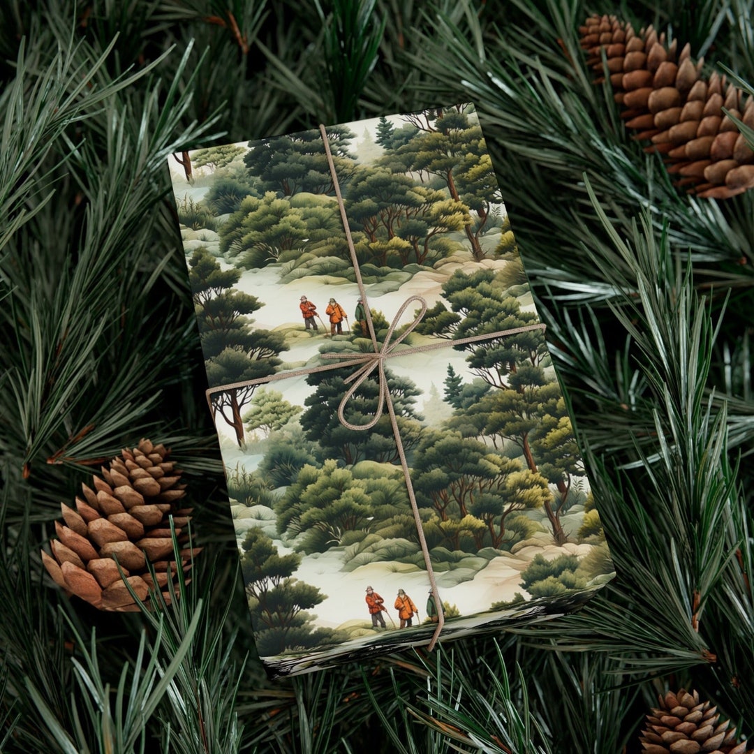 Nature Inspired Wrapping Paper Forest Landscape Gift Wrap Colorful ...