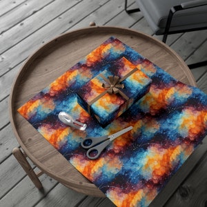 Galaxy Wrapping Paper Abstract Art Outer Space Paper Colorful Nebula ...