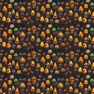 Poop Emoji Reimagined Gift Wrap Funny Vibrant Cartoon Characters Poop ...