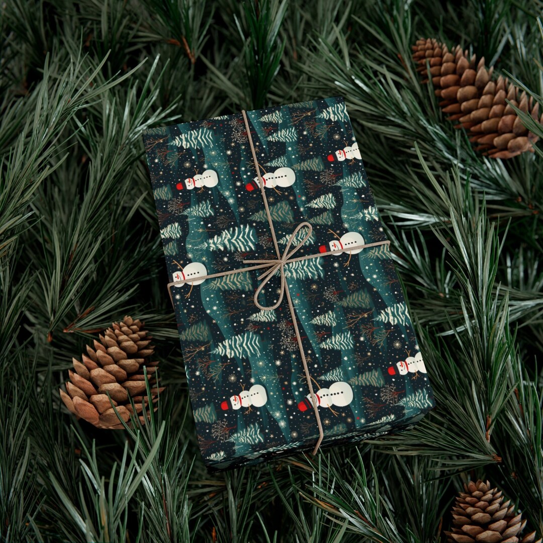 Winter Wonderland Wrapping Paper Christmas Tree Forest Festive - Etsy
