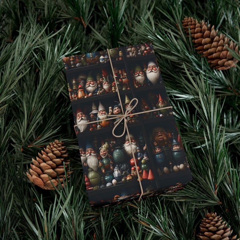 Shelf of Gnomes Wrapping Paper: Folklore Elf Gift Wrap - Etsy