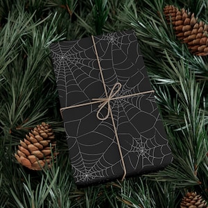 Spiderweb Wrapping Paper Halloween Gift Wrap Black Spider Web Paper ...