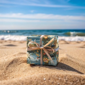 Tropical Paradise Wrapping Paper Exotic Beach Gift Wrap Floral Island ...