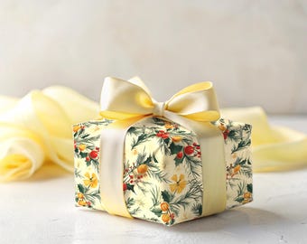 Yellow Vintage Christmas Wrapping Paper - Etsy