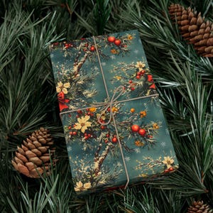 1920s Vintage Christmas Wrapping Paper Holiday Gift Wrap Christmas Gift ...