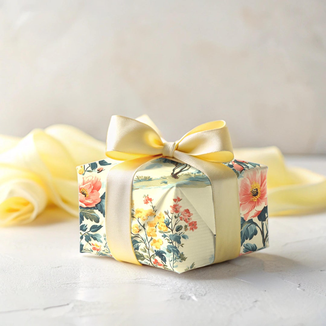Floral Wrapping Paper Vintage Flower Gift Wrap Spring Floral Paper Gift ...