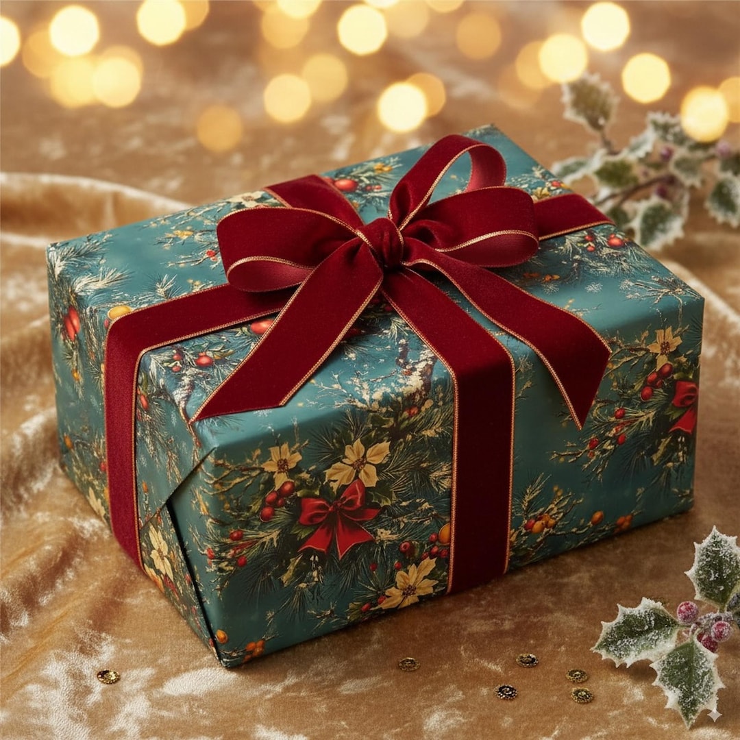 1920s Vintage Christmas Wrapping Paper Holiday Gift Wrap Christmas Gift ...