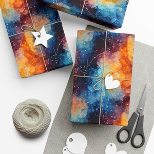 Galaxy Wrapping Paper Abstract Art Outer Space Paper Colorful Nebula ...