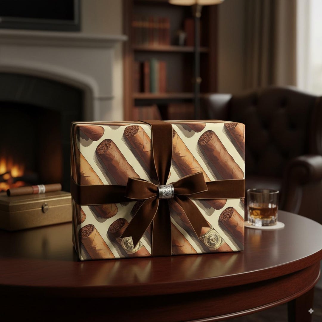Cigar Wrapping Paper Smoker Gift Wrap Vintage Tobacco Gift Wrap Retro ...