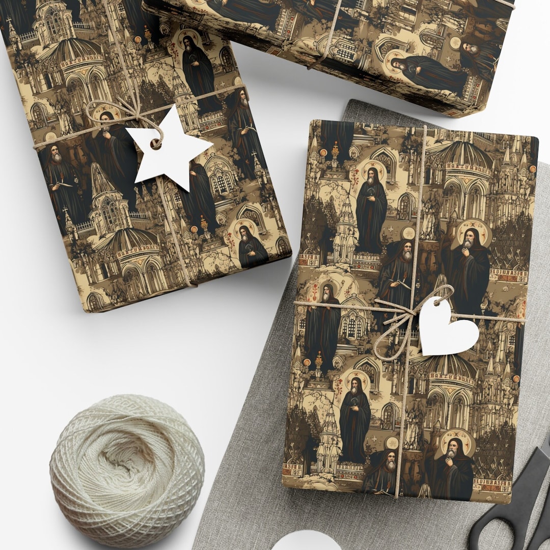 Catholic Wrapping Paper: Elegant Religious Gift Wrap, Orthodox Priest ...